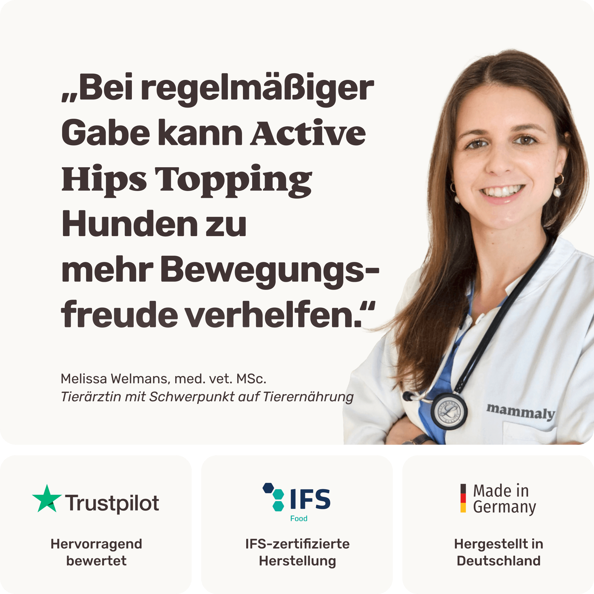Gelenkpulver für Hunde | Active Hips Topping | mammaly